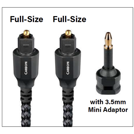 AudioQuest Carbon Optical Toslink Fiber-Optic Cable + Mini-Adaptor (1x