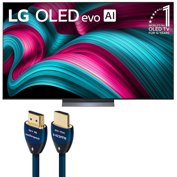 LG OLED evo AI C5 77 Inch 4K Smart TV with AudioQuest Sky 48 3m HDMI C