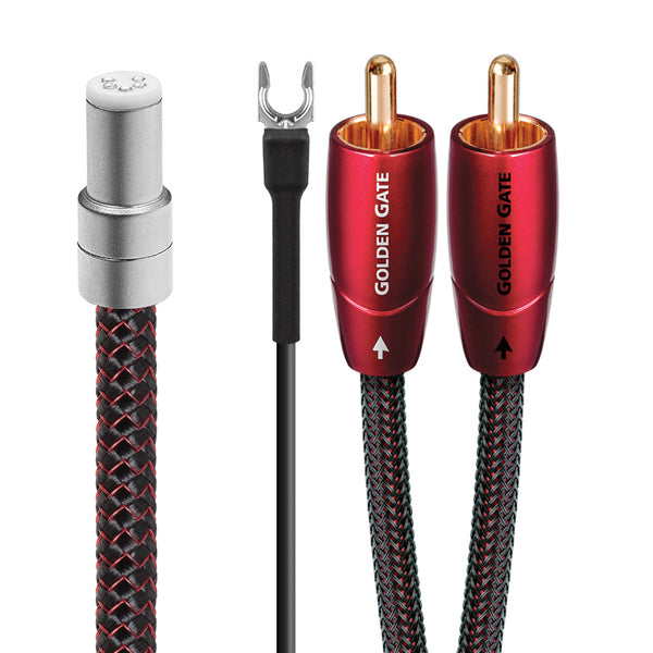 AudioQuest Golden Gate JIS > RCA Tonearm Cable + Ground Wire - 1.5m